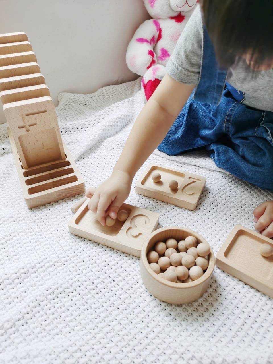 Montessori Wooden Number Tracing & Counting Boards